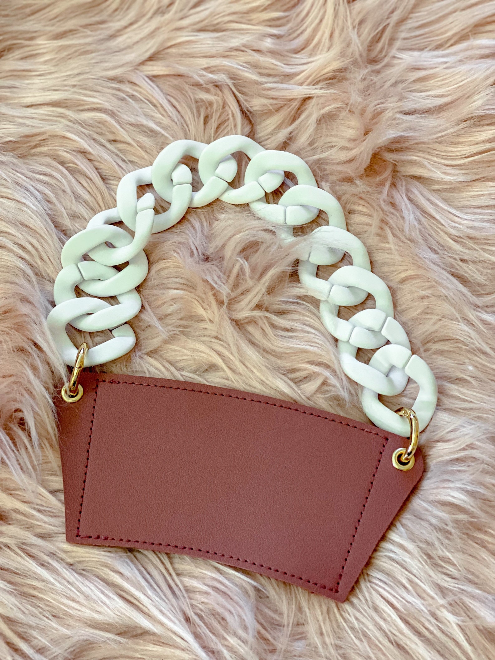 Coffee Purse// Cup Holder// Coffee Leather Holder and Chain// - Etsy