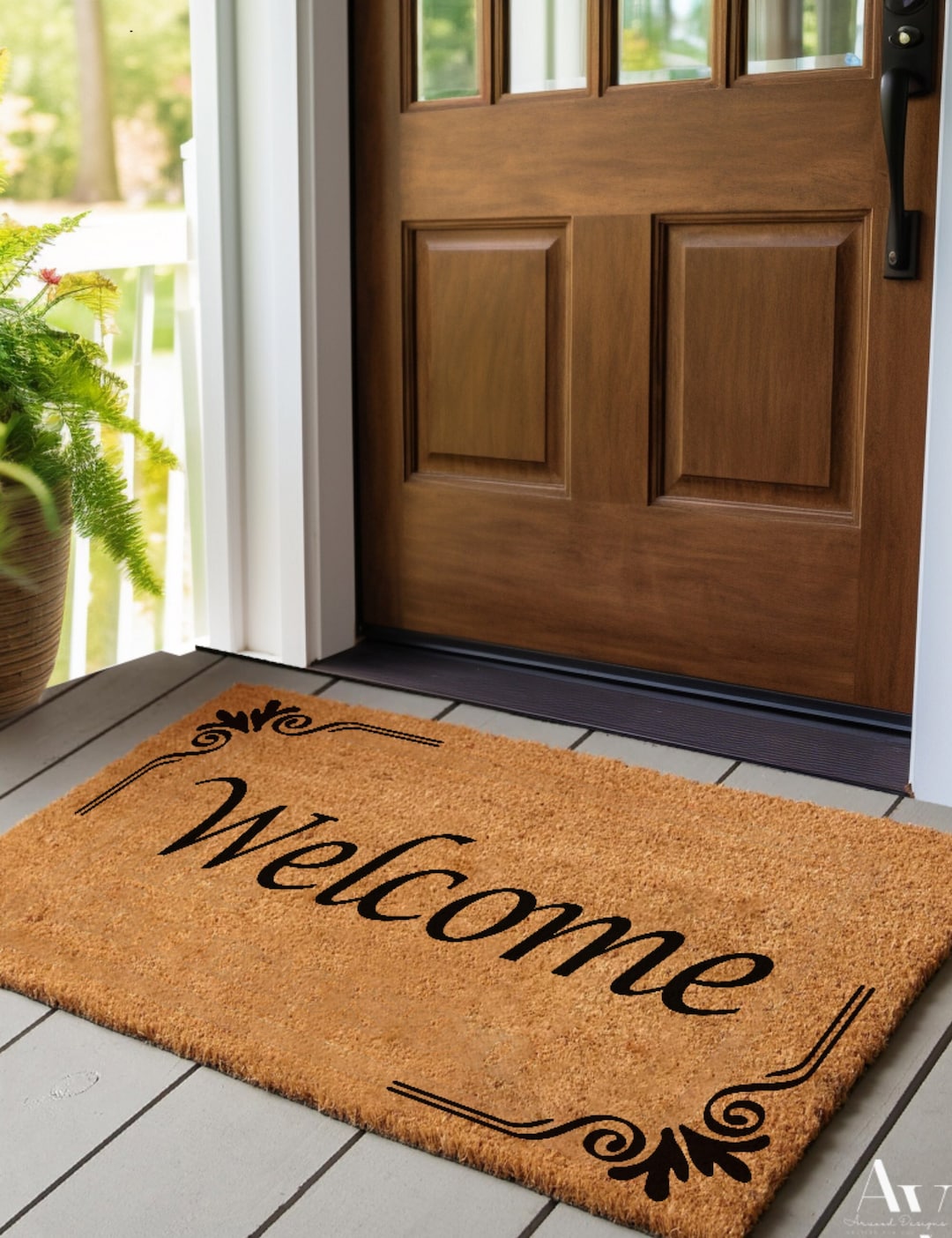 Personalized Welcome Doormat, Custom Handmade Welcome Mat, Front Door ...
