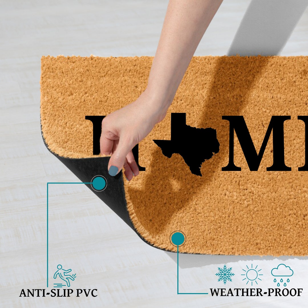 TEXAS DOOR MAT, Personalized Welcome Mat, Front Door Mat, Texas Gifts ...