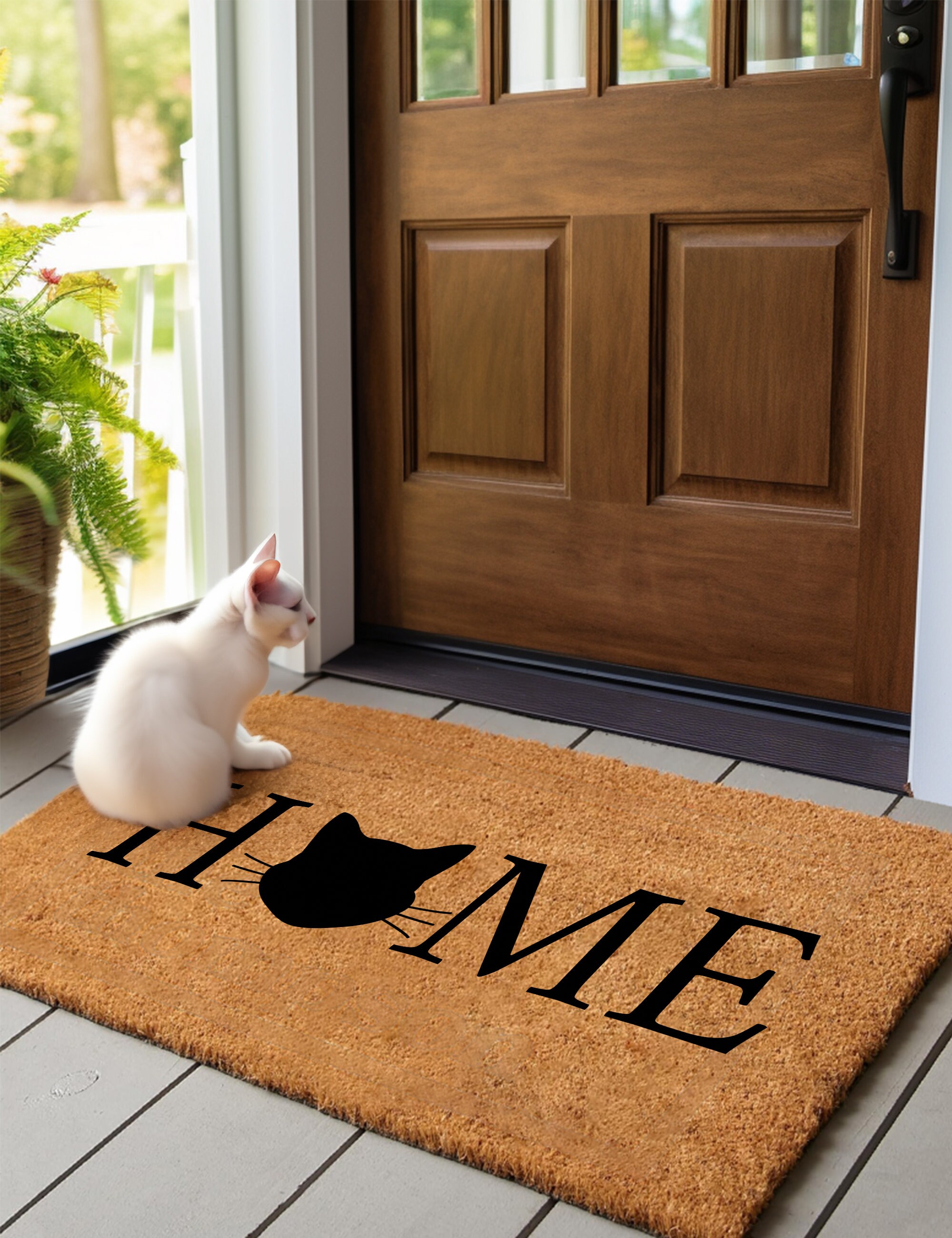 Custom Cat Doormat: Natural Coir Personalized Welcome Mat - Etsy