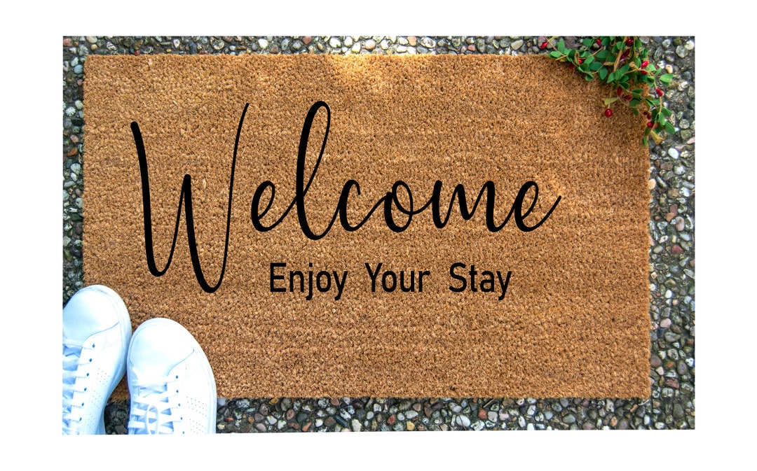 Welcome Enjoy Your Stay. Personalized Doormat Custom Made - Etsy
