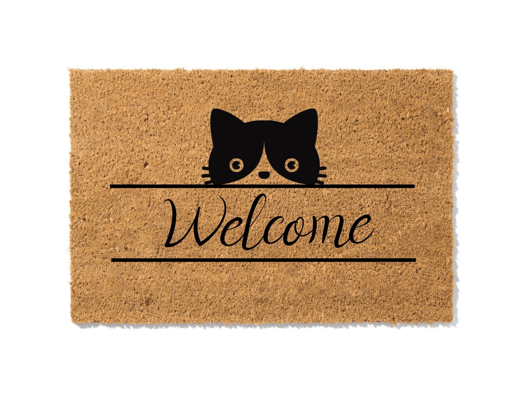 Personalized Cat Coir Doormat Custom Made Welcome Mat, Perfect for Cat ...