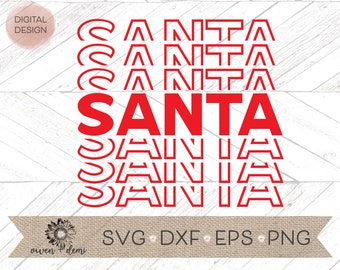Santa Word Svg - Etsy