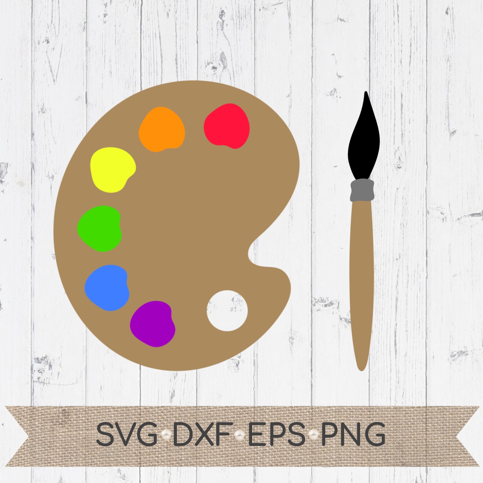 Paint Palette SVG Colorful Paint Palette Clip Art Paint - Etsy