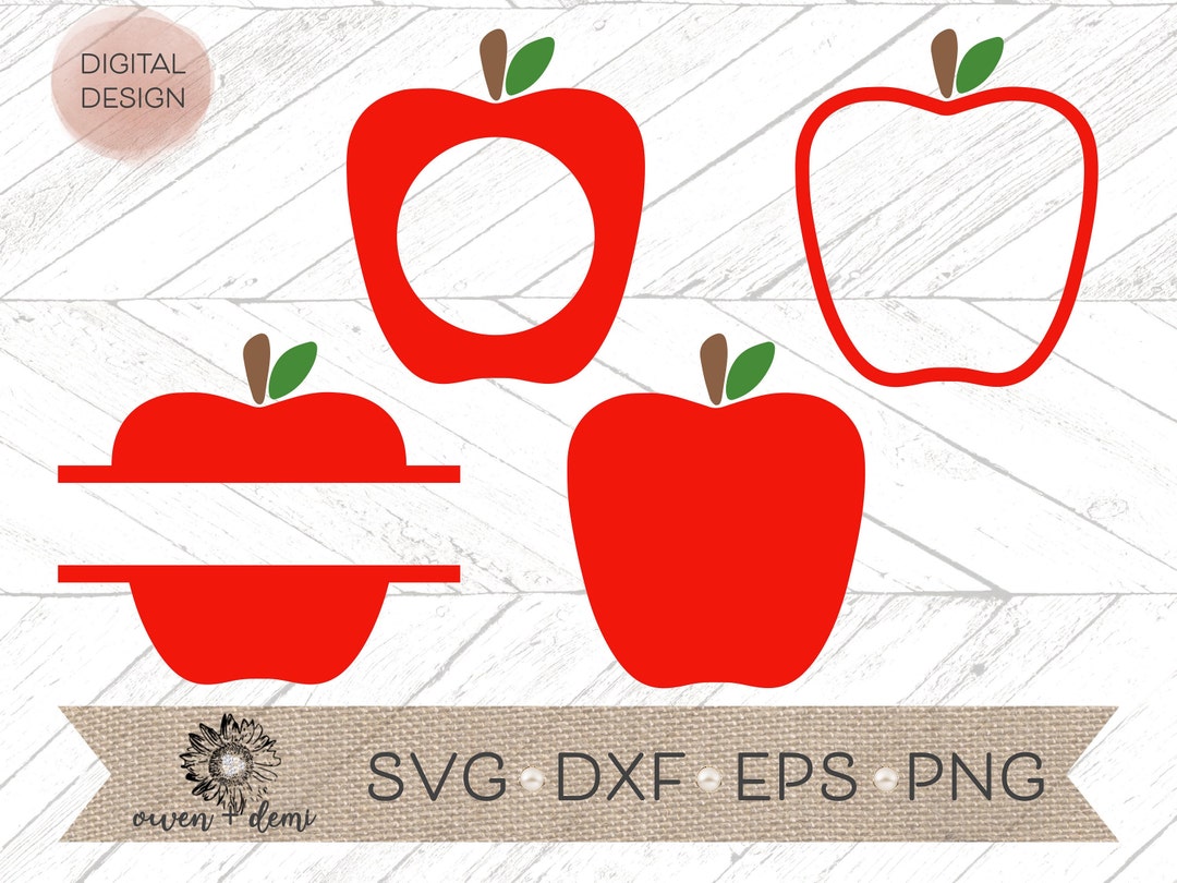 Apple Bundle Svg Apple Monogram Svg Split Apple Svg - Etsy