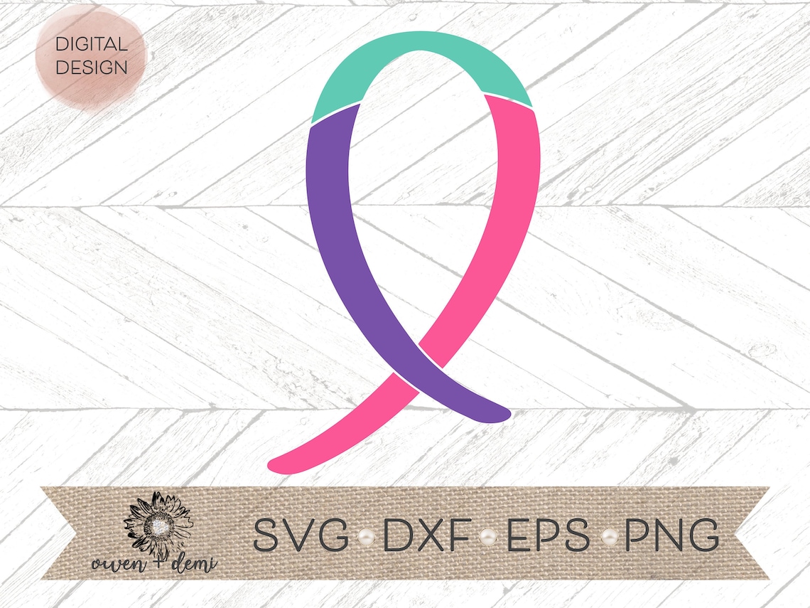 Thyroid Cancer Ribbon svg Tri Colored ribbon svg Thyroid | Etsy