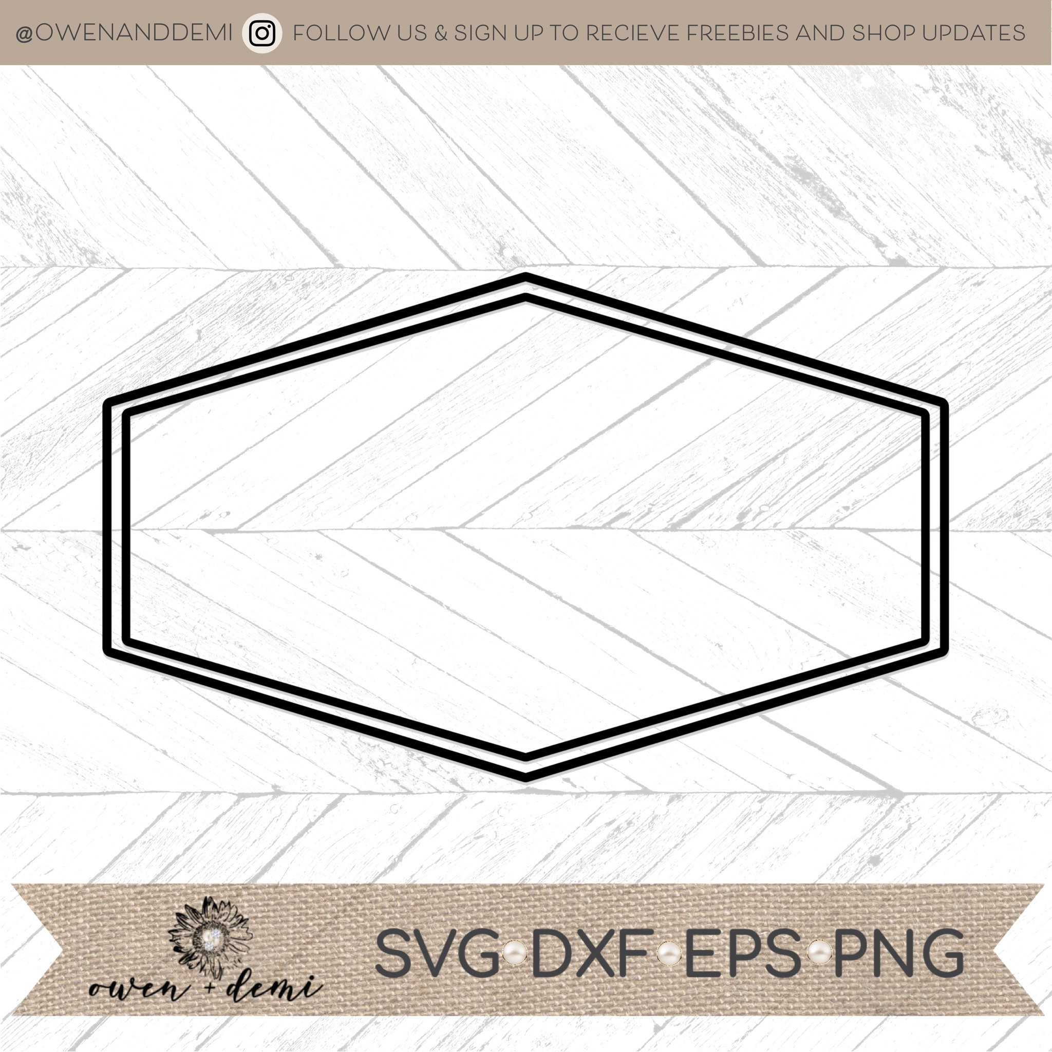 Long Hexagon Border Svg Hexagon Lined Frame Svg Sign - Etsy