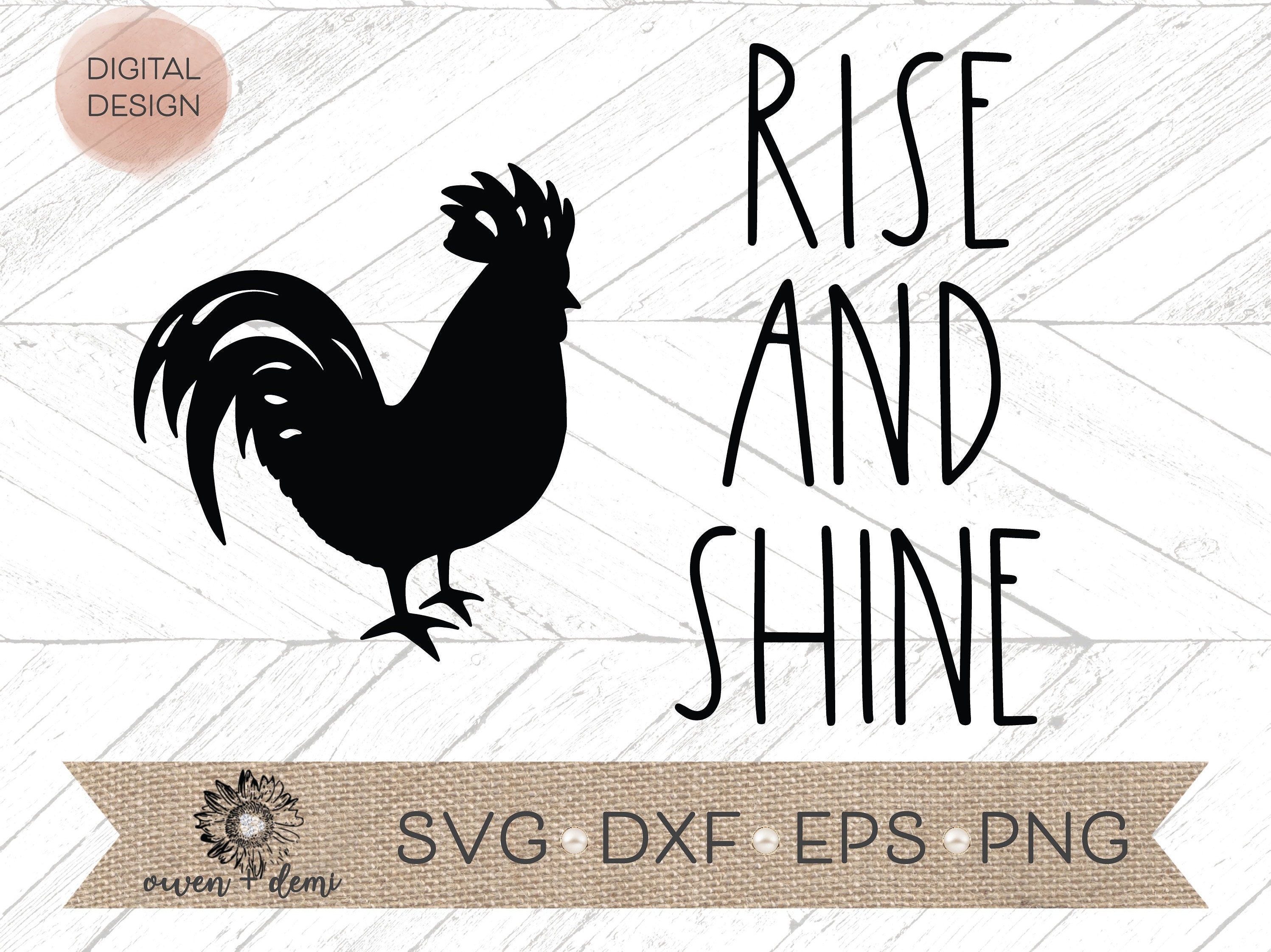 Rise and Shine Svg Rooster Svg Rise and Shine Cut File - Etsy