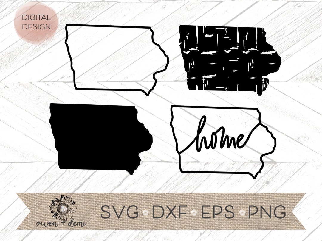 Iowa Svg Iowa Outline Svg State Svg Iowa Clipart Grunge Iowa Iowa Home ...
