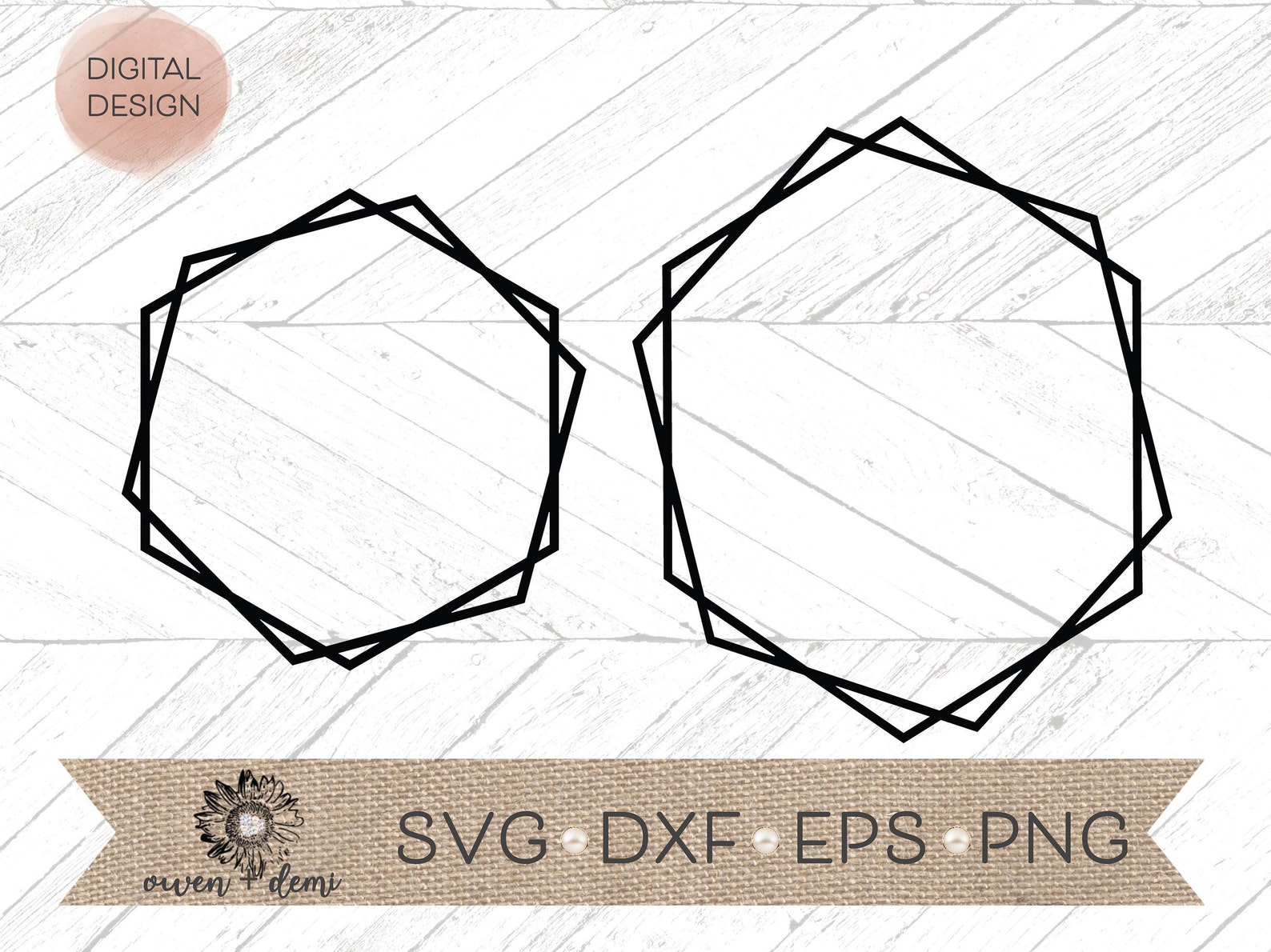 Hexagon Frame Svg Geometric Hexagon Frame Svg Hexagon Svg | Etsy