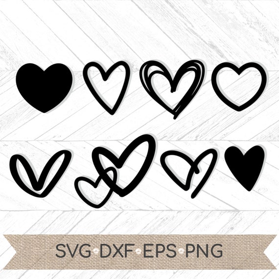 Heart Bundle Svg Sketch Heart Svg Hand Drawn Heart Svg - Etsy