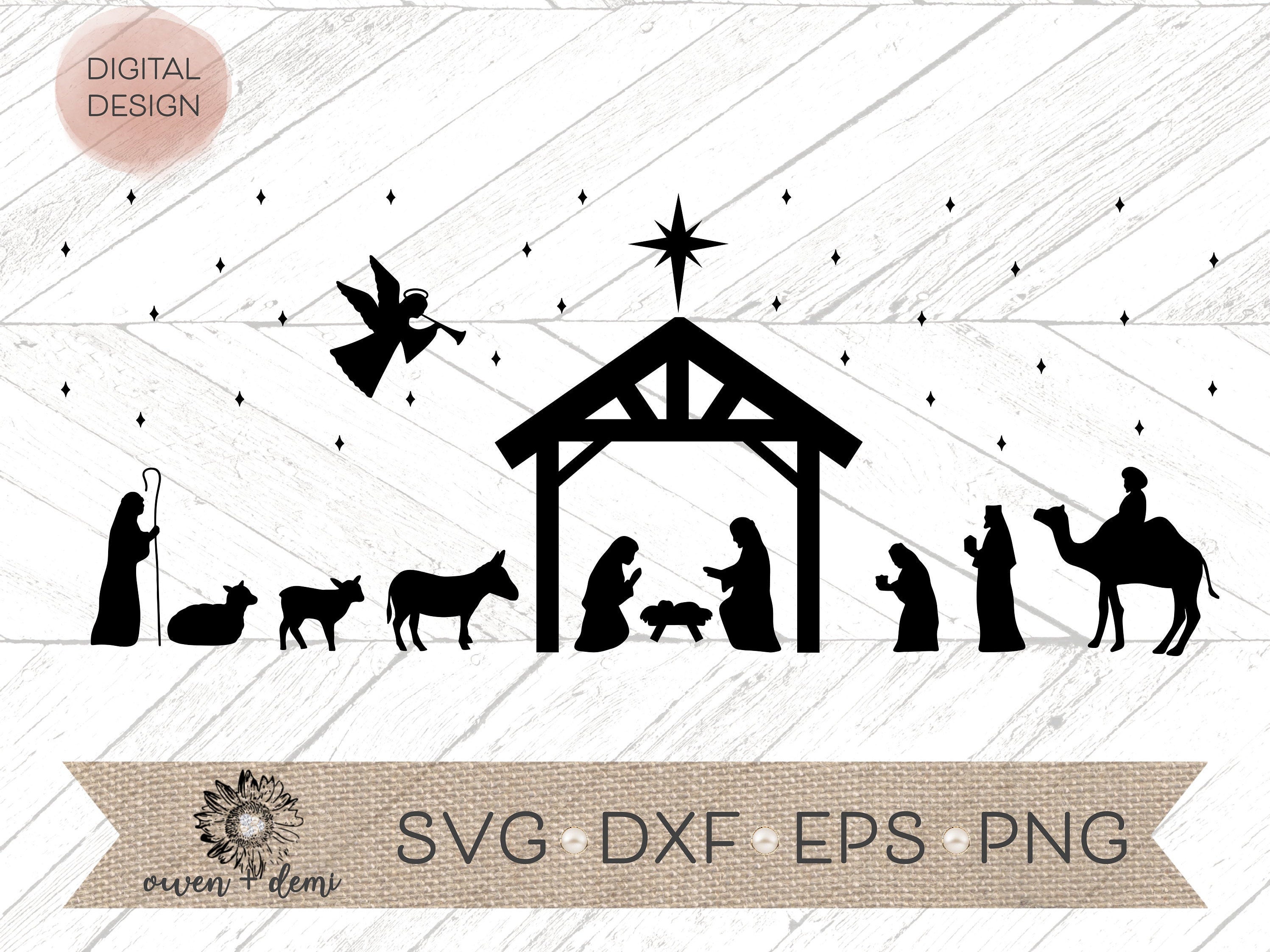 Nativity Scene SVG Manger Scene Svg Nativity Svg - Etsy