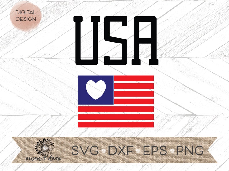 USA With Heart Flag Svg Flag Svg Usa Cricut Cut File Usa - Etsy