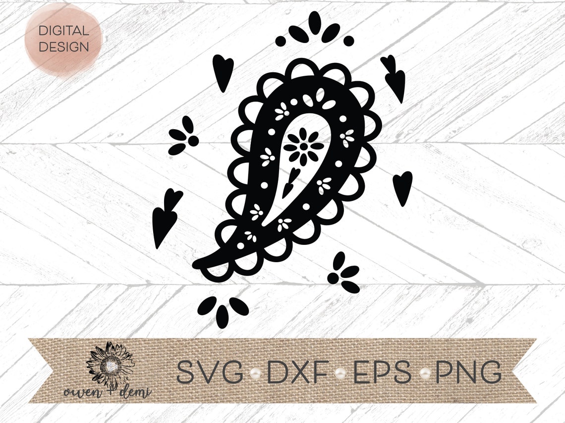 Paisley Bundle Svg Flower Paisley Svg Heart Paisley Svg | Etsy