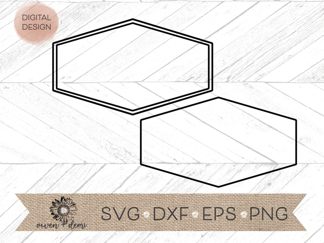 Long Hexagon Border Svg Hexagon Lined Frame Svg Sign Border Svg ...