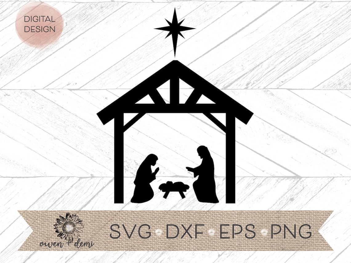 Nativity Manger SVG Manger Scene Svg Nativity Svg for | Etsy
