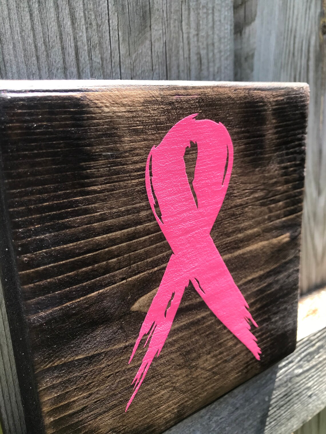 Breast Cancer Awareness Ribbon Wood Sign Decor Inspirational - Etsy