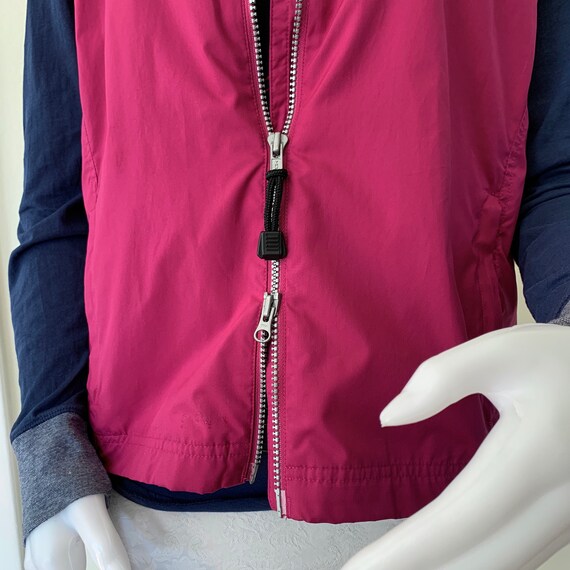 Vintage dark pink black running vest double sliding z… - Gem