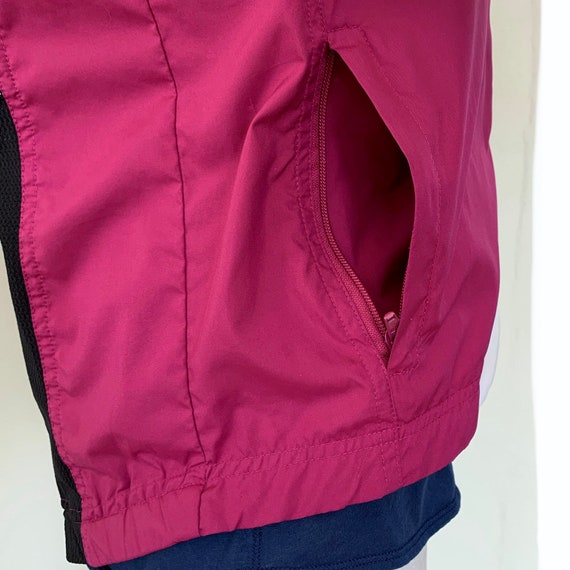 Vintage dark pink black running vest double sliding z… - Gem