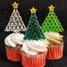 20 Isomalt Mini Christmas Tree Cake Toppers: Diamond Studded Holiday ...