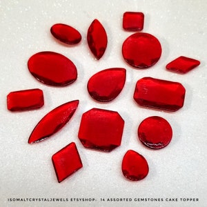 14 Assorted Edible Isomalt Sugar Gemstones: Cake Gems, Custom Colors - Etsy