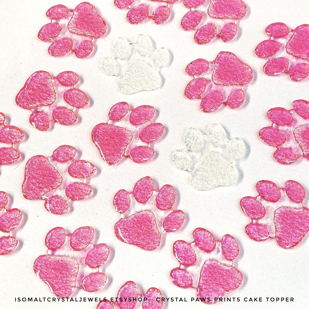 6 Isomalt Paw Prints Cake Topper: Pets & Animal Party Decor - Etsy