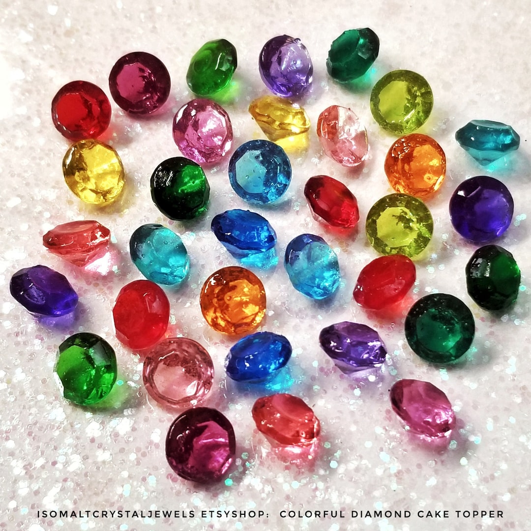 Isomalt Diamonds: Cake & Ring Box Cookie Decorations, Custom Color (17 ...