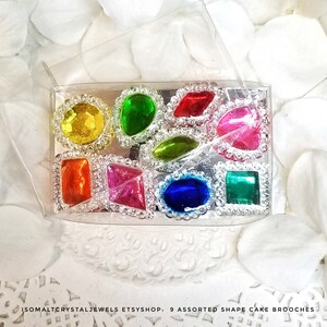 9 Assorted Isomalt Sugar Brooches: Isomalt Cake Jewels, Cupcake Toppers ...