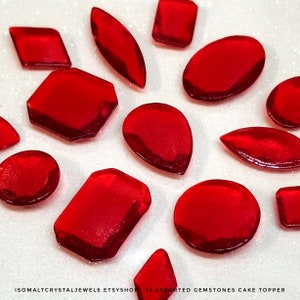 14 Assorted Edible Isomalt Sugar Gemstones: Cake Gems, Custom Colors - Etsy