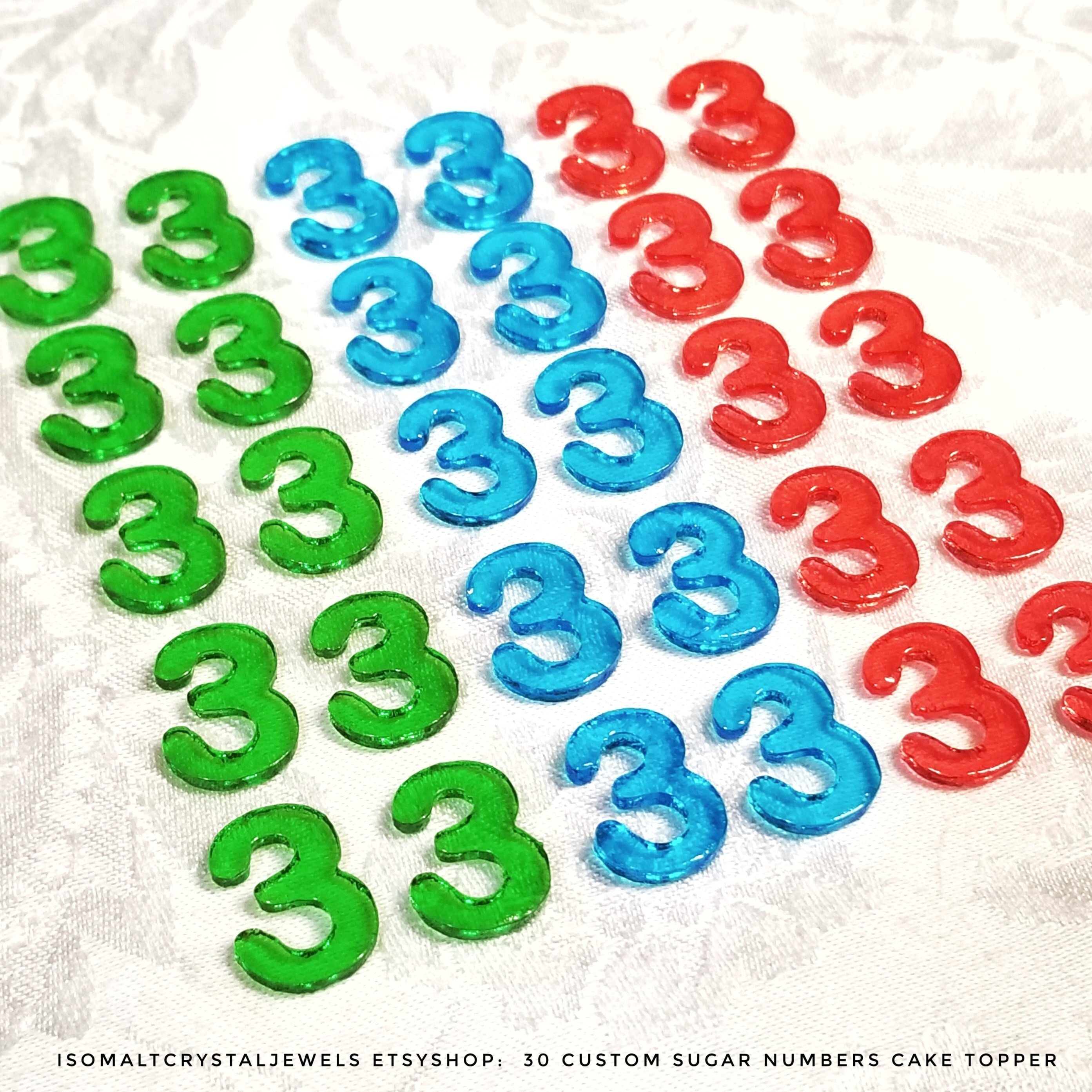 30 Edible Sugar Numbers Custom Choice Numbers Any - Etsy UK