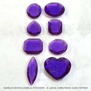 8 Large Assorted Gemstones: Isomalt Caketopper, Birthday Cake ...