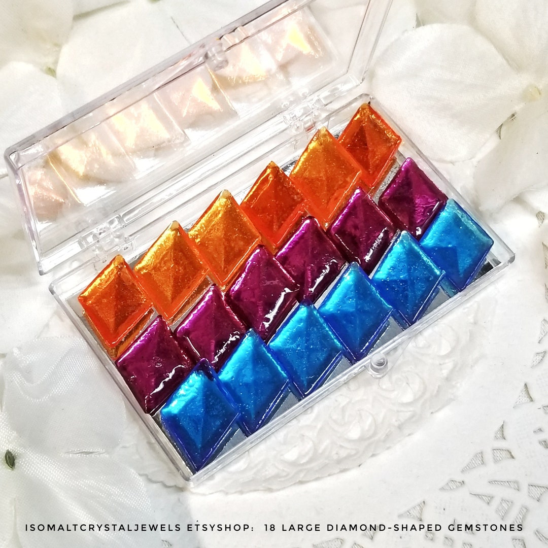 18 Large Diamond-shaped Gemstones: Isomalt Cake Jewels, Custom Colors ...