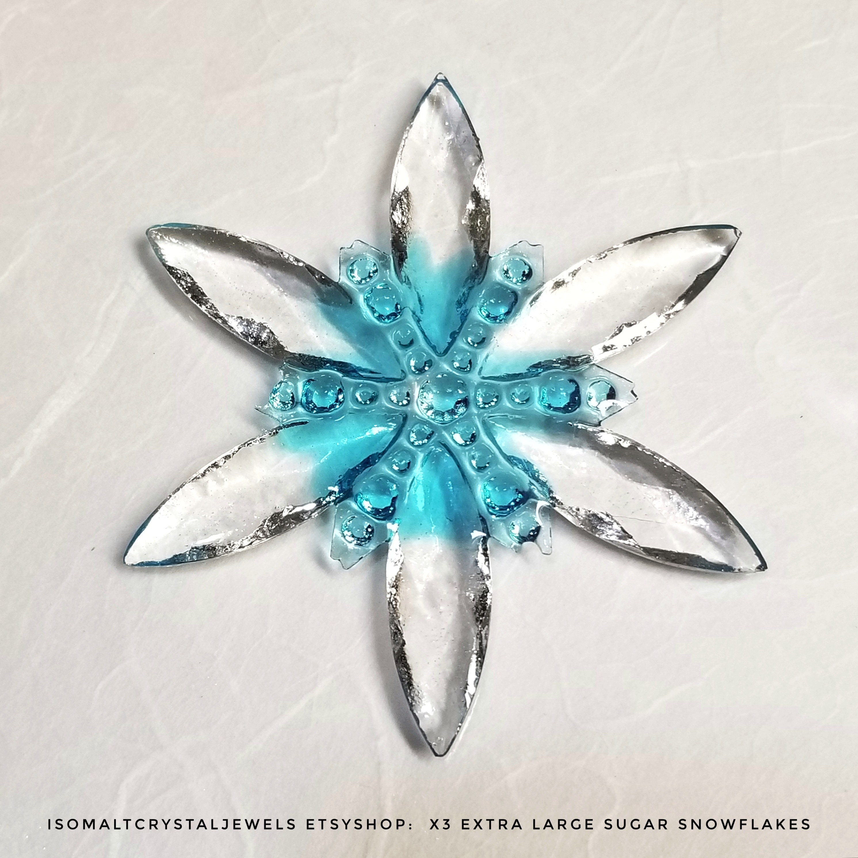 Isomalt Snowflakes: Extra Large, Winter Caketopper, Birthday Cake Decor ...