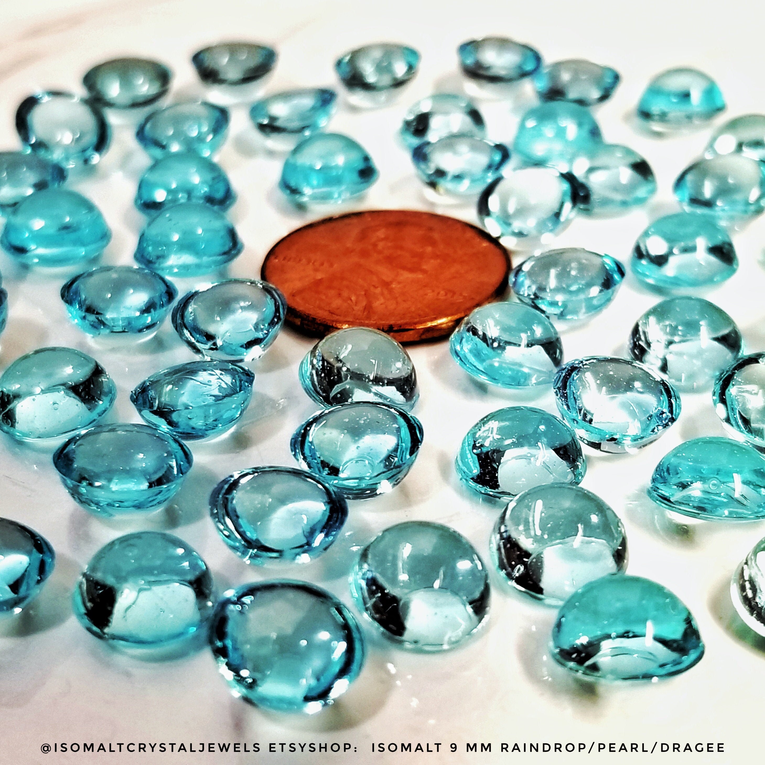55 Pieces 9 Mm Raindrop: Isomalt Gems, Pearls, Birthday Caketopper ...