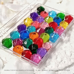 Isomalt Diamonds: Cake & Ring Box Cookie Decorations, Custom Color (17 ...
