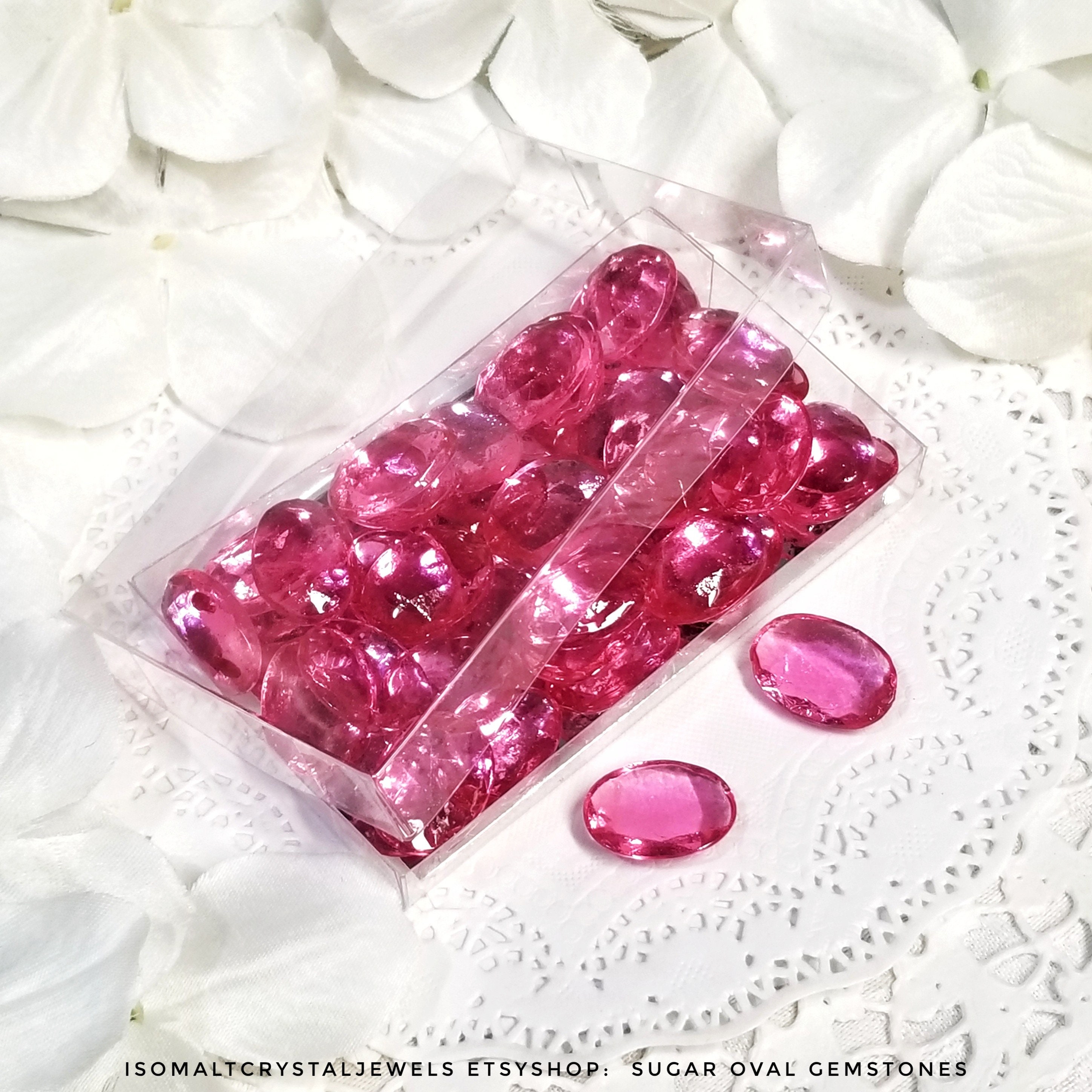 36 sugar Oval Gem stones edible gems custom cake topper | Etsy