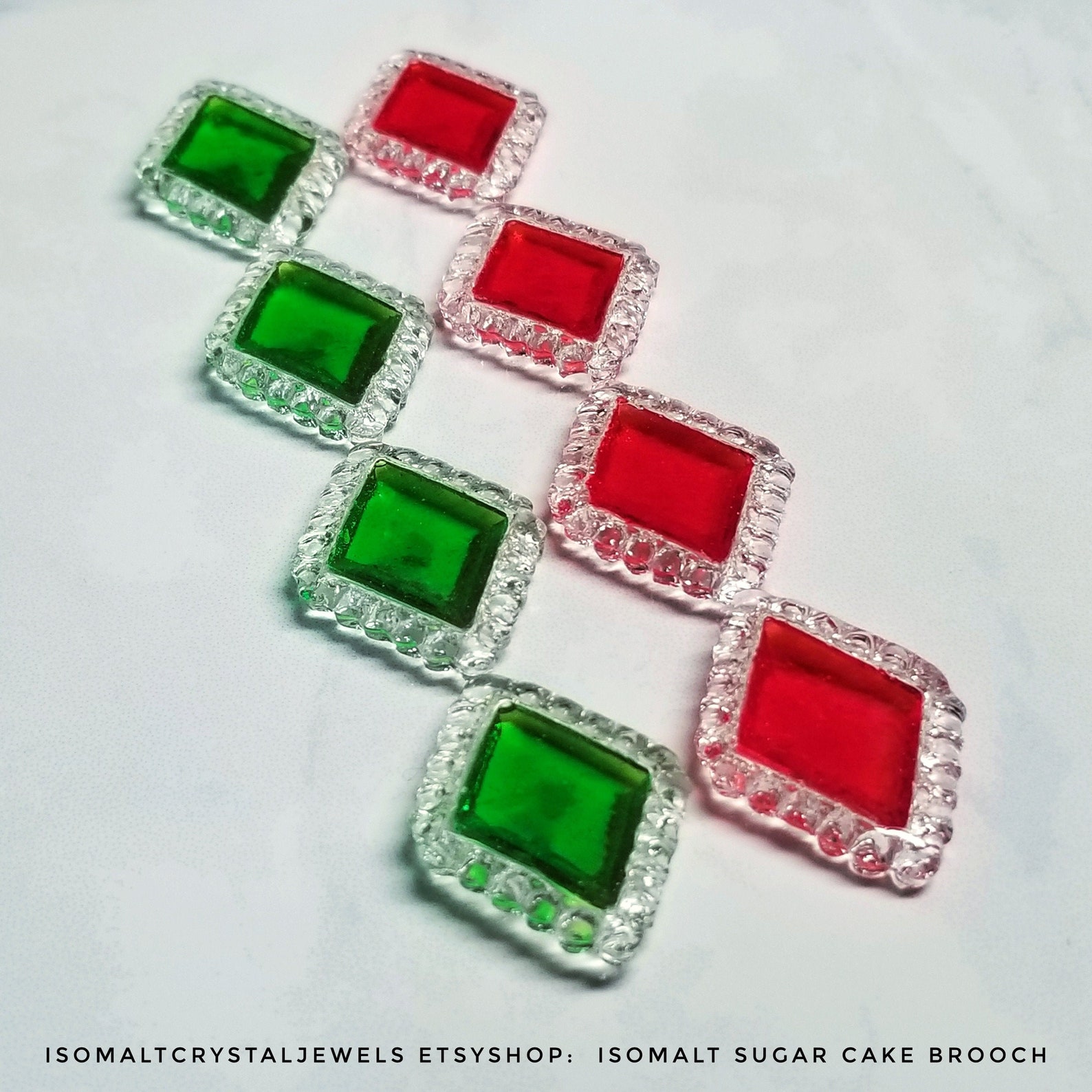 8 Diamond Shaped Brooches edible gemstones cake jewels | Etsy