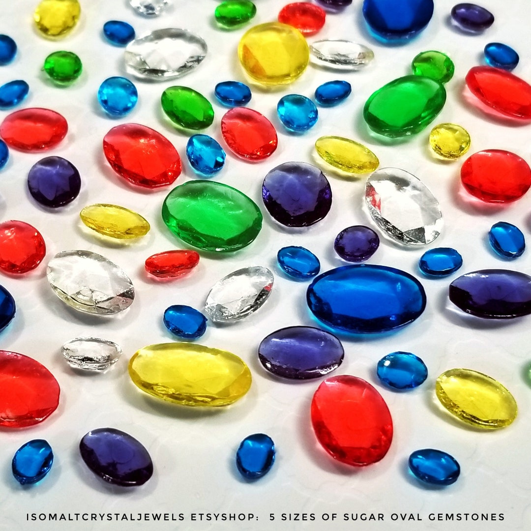 Edible Isomalt Oval Gems: Mixed Size (OV1-OV5), Cake Toppers, Ring Box ...