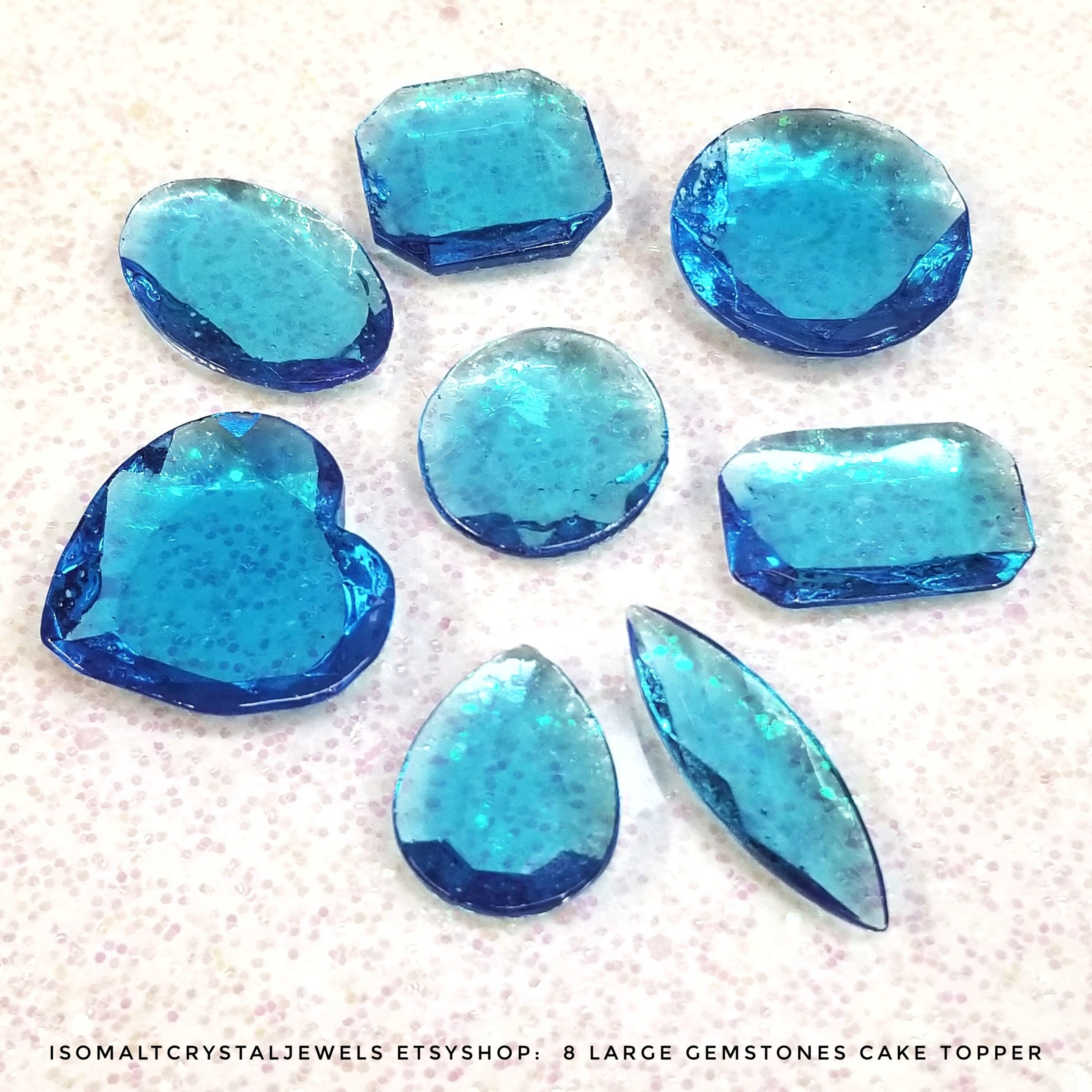 8 Large Assorted Gemstones: Isomalt Caketopper, Birthday Cake ...