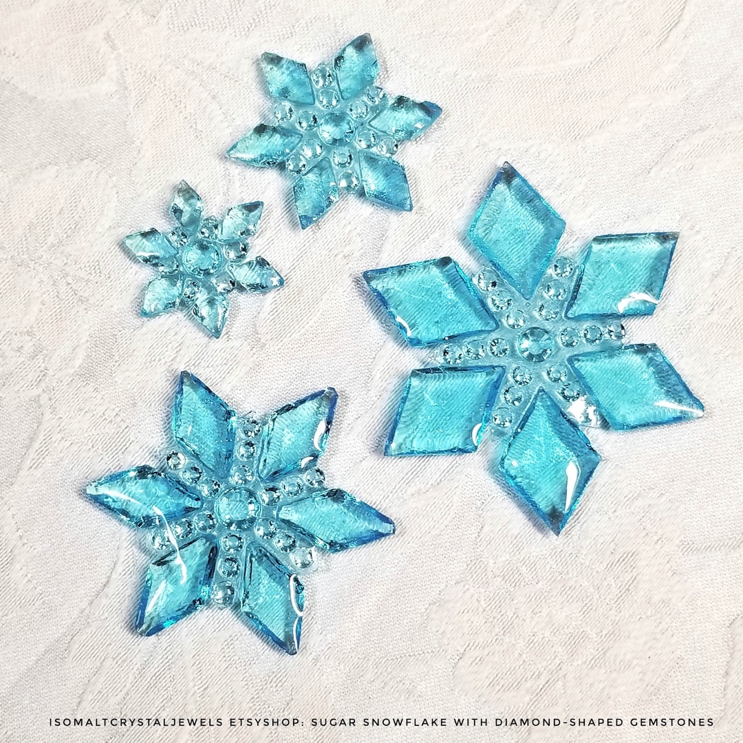 4 Designs Isomalt Sugar Snowflakes: Christmas, Winter Cake Decoration ...