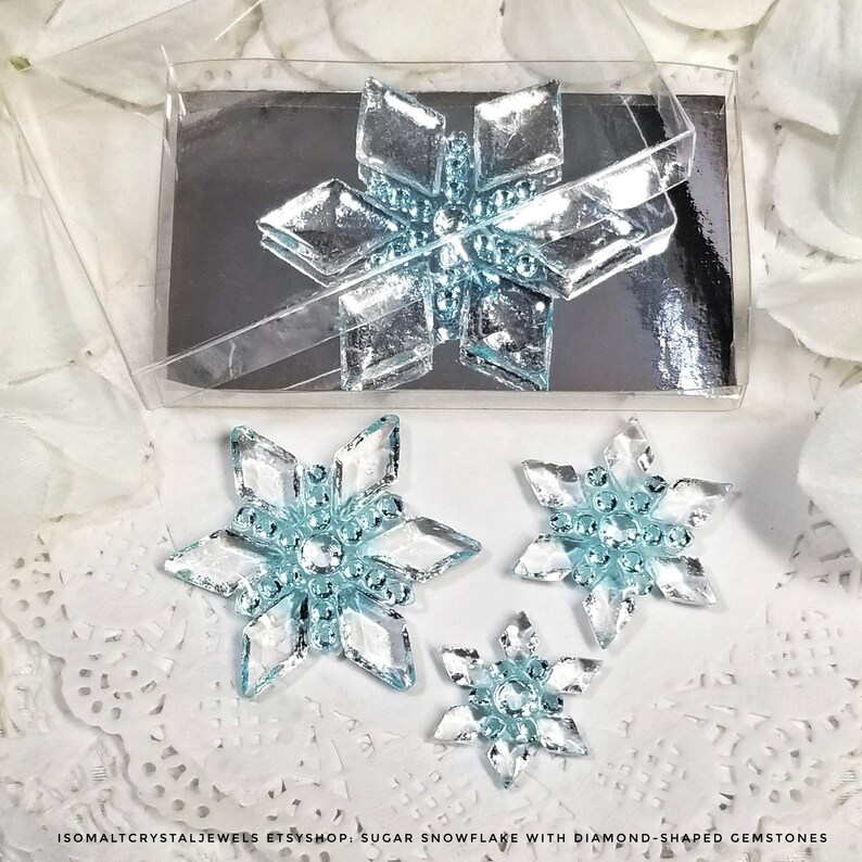 4 Designs Isomalt Sugar Snowflakes: Christmas, Winter Cake Decoration ...