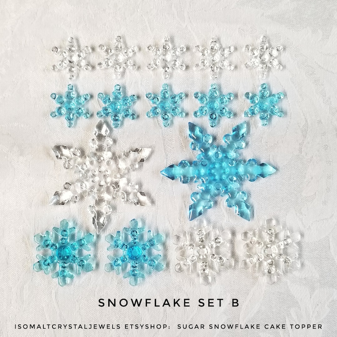 Assortment of Isomalt Snowflake Cake Toppers: Christmas, Winter ...