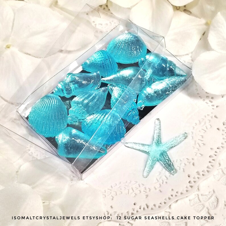 12 Assorted Sugar Seashells for Ocean Theme Cakes Custom - Etsy