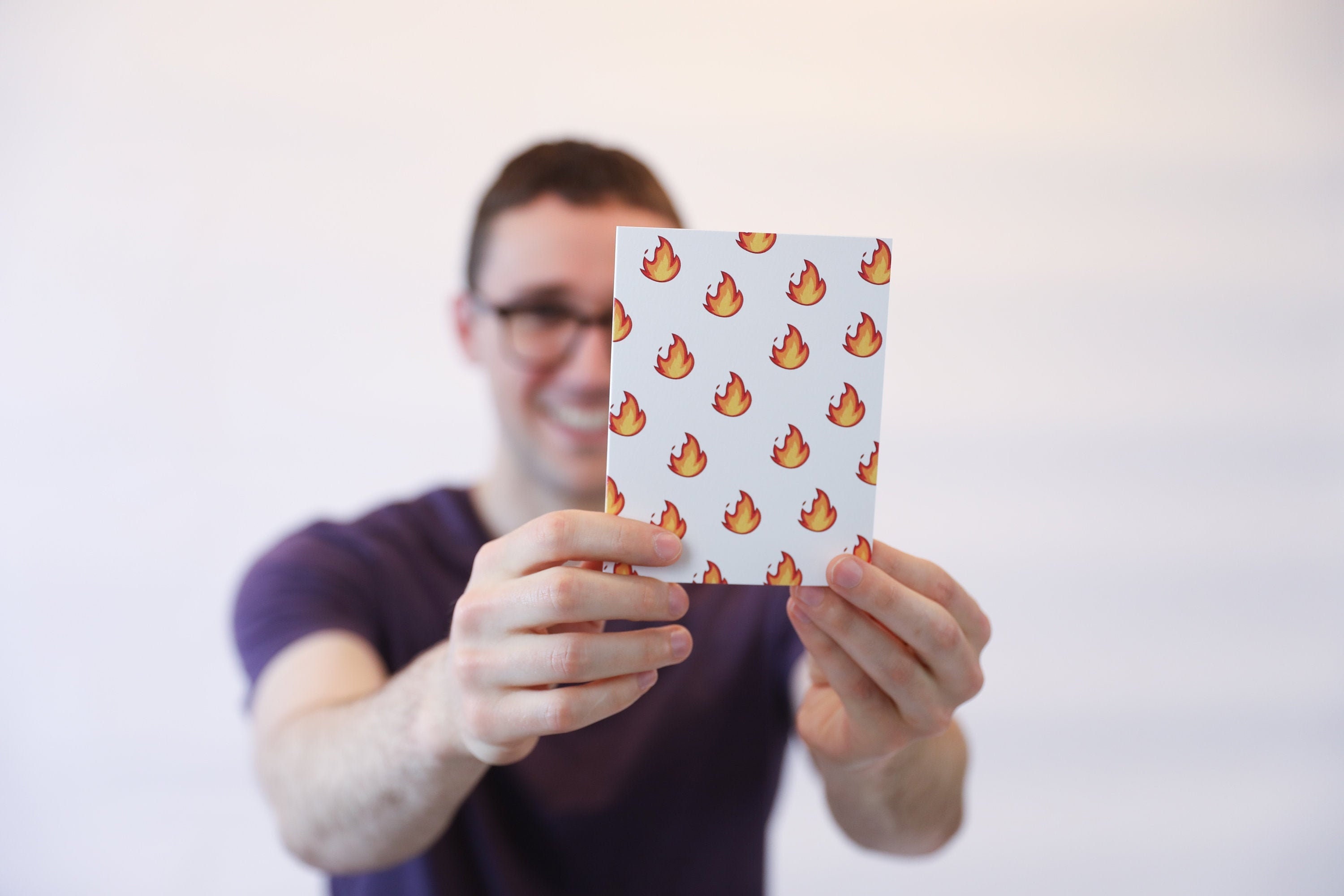 Greeting Card: Flamin' Hot Emoji Pattern - Etsy
