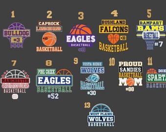 Basketball With Number Vinyl Decal - Etsy
