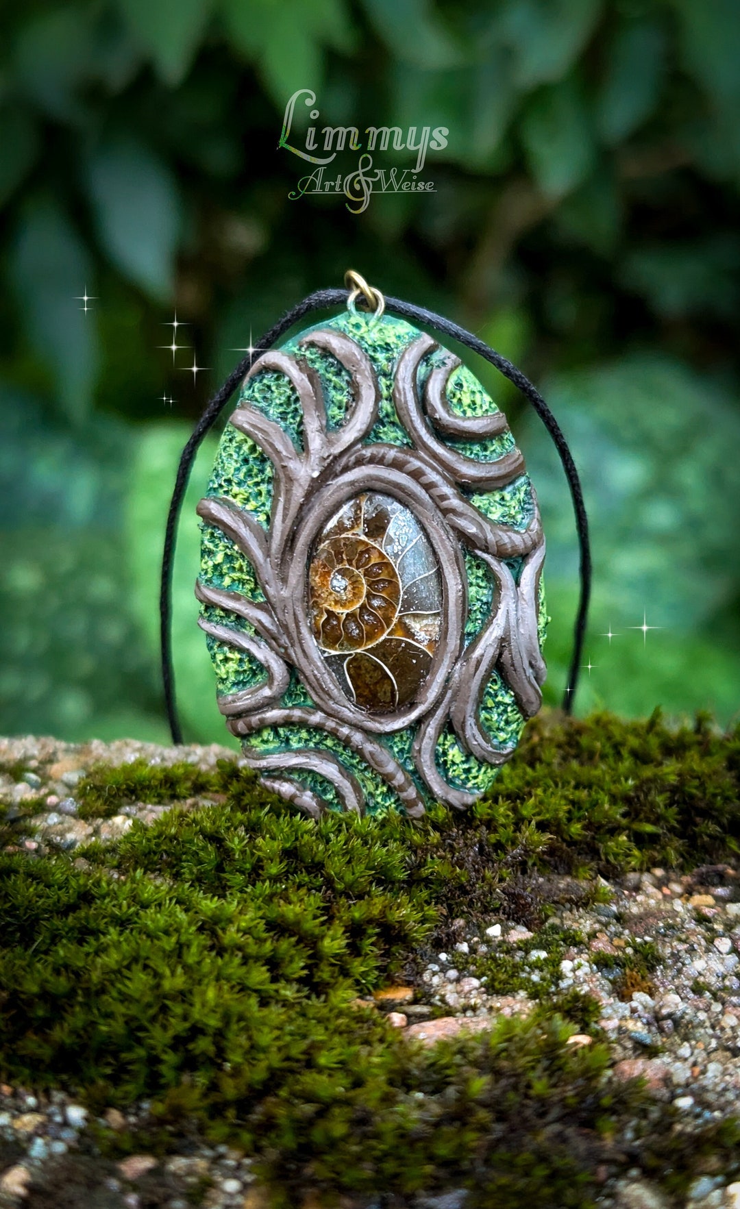 Forest Amulet, Tree Agate & Ammonite Necklace, Jewelry for the Soul ...