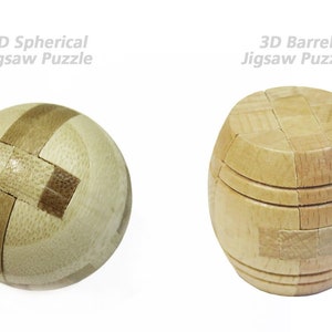 Set of 2 Handmade Pastime 3-D Shaped Jigsaw Puzzles Approx ø4-4.5cm ...