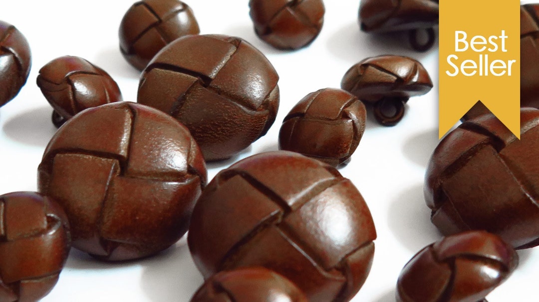 Genuine Leather Shank Jacket Buttons (brown) Choice of Sets in 3L/7S or ...