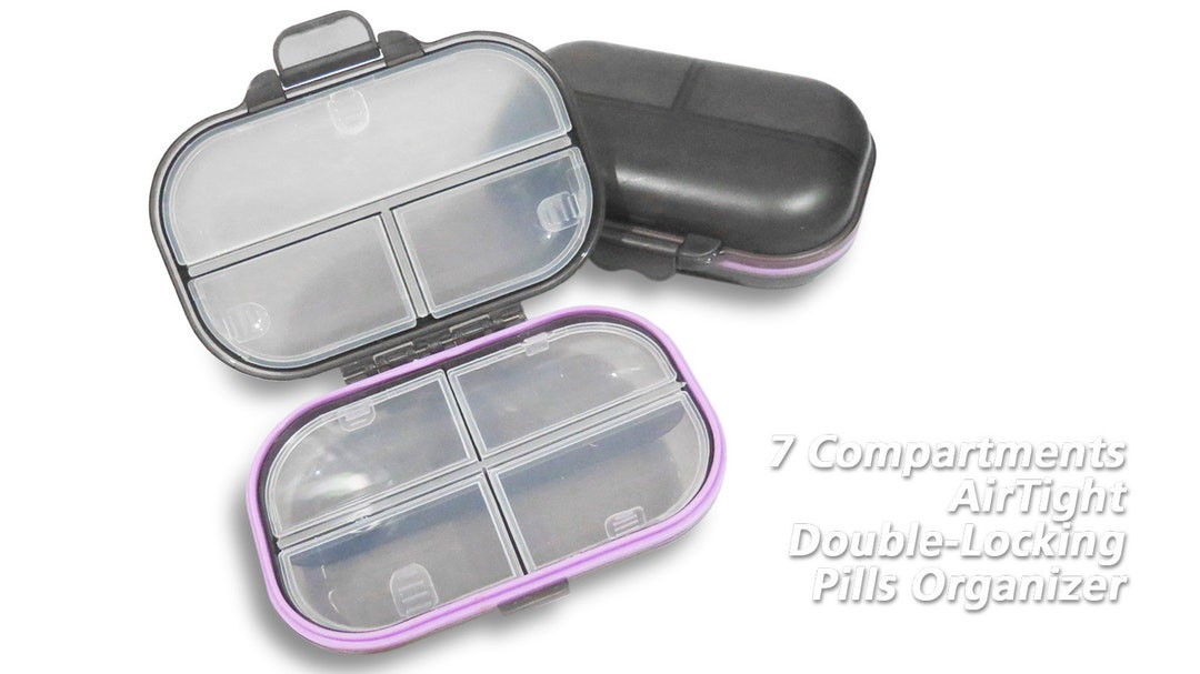 Compact Pills Organizer (ideal Travelling Companion) - Double Locking 7 ...