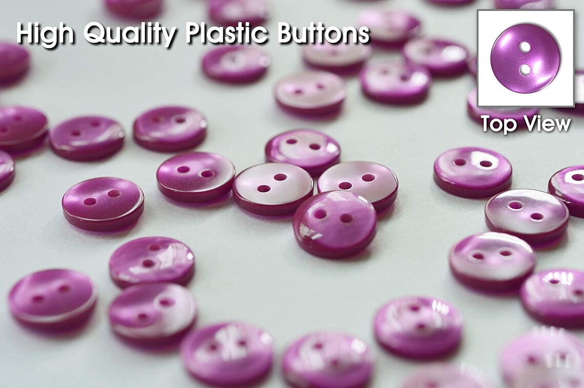Set of 15 Shimmering Plastic Shirt/blouse Buttons (available in Rose ...